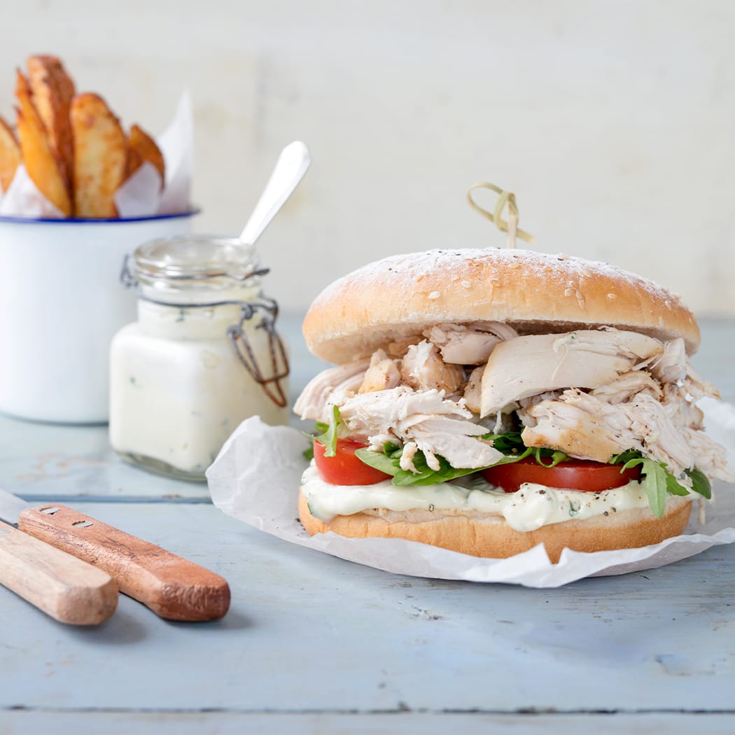 Roast chicken baps recipe | easyFood