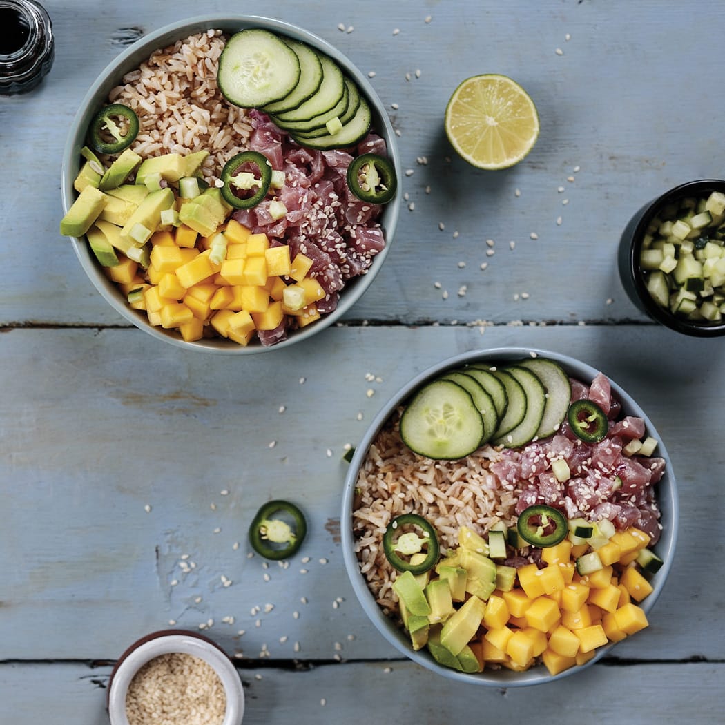 Soy ceviche tuna poké bowl recipe | easyFood
