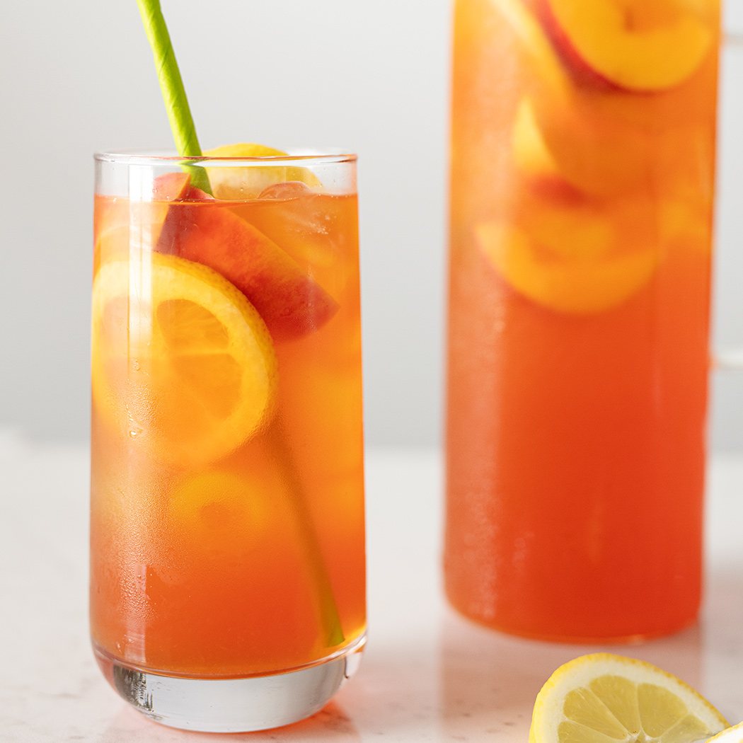 Peach & ginger iced tea recipe | easyFood
