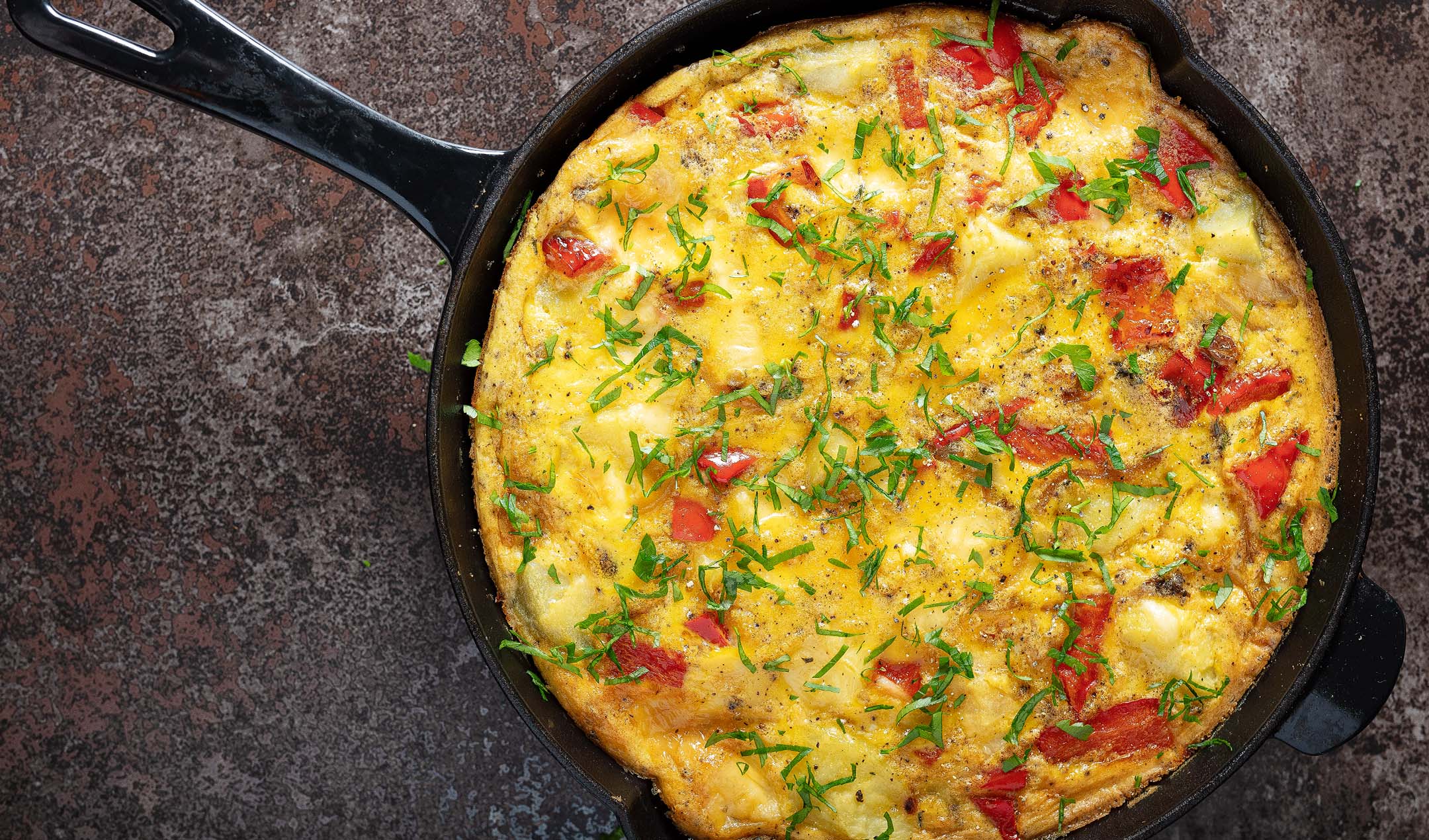 Cheesy Potato And Red Pepper Frittata Recipe EasyFood Cheesy Potato And Red Pepper Frittata Recipe EasyFood
